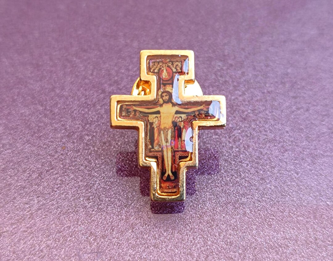 Gold Plated Cross Brooch, Jesus Cruz, Religious Cross, Old Religious ...