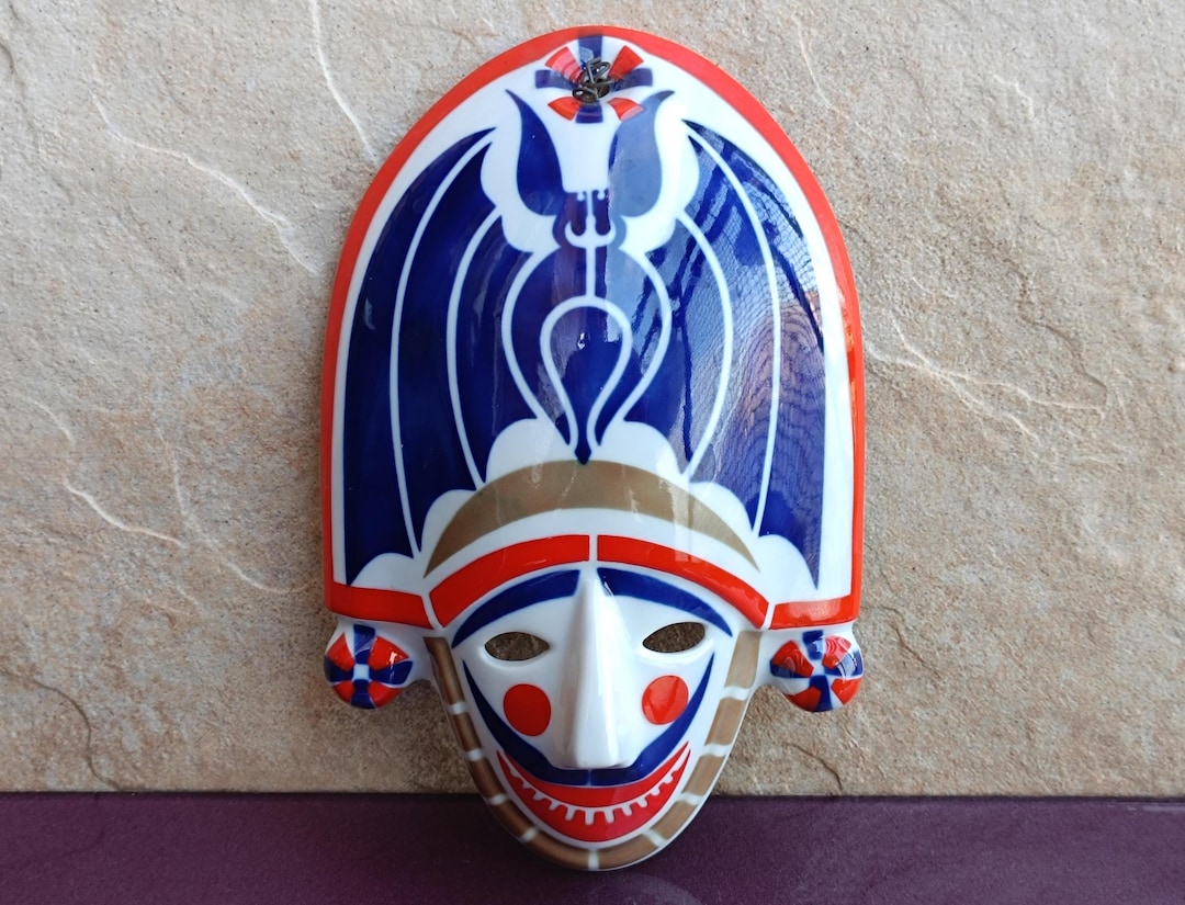 1950s Sargadelos Mask, Wall Decor, Ornament Porcelain Figure, Vintage ...