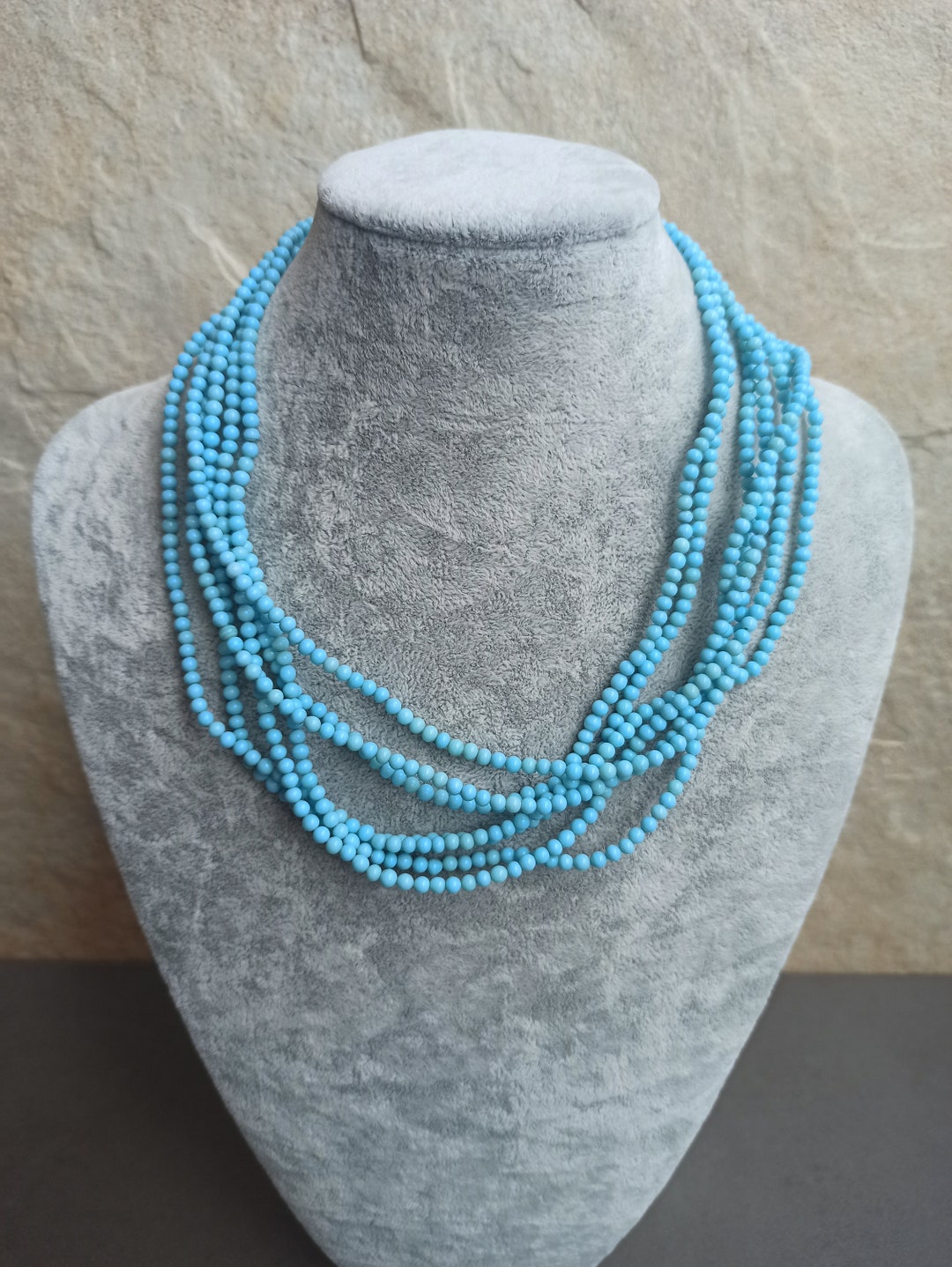 Perlas Indra 1950, Vintage Blue Necklace, Vintage Spanish Necklace ...