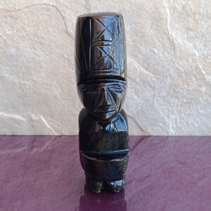 1970 Aztec God of Health and Medicine, Black Obsidian Figure ...
