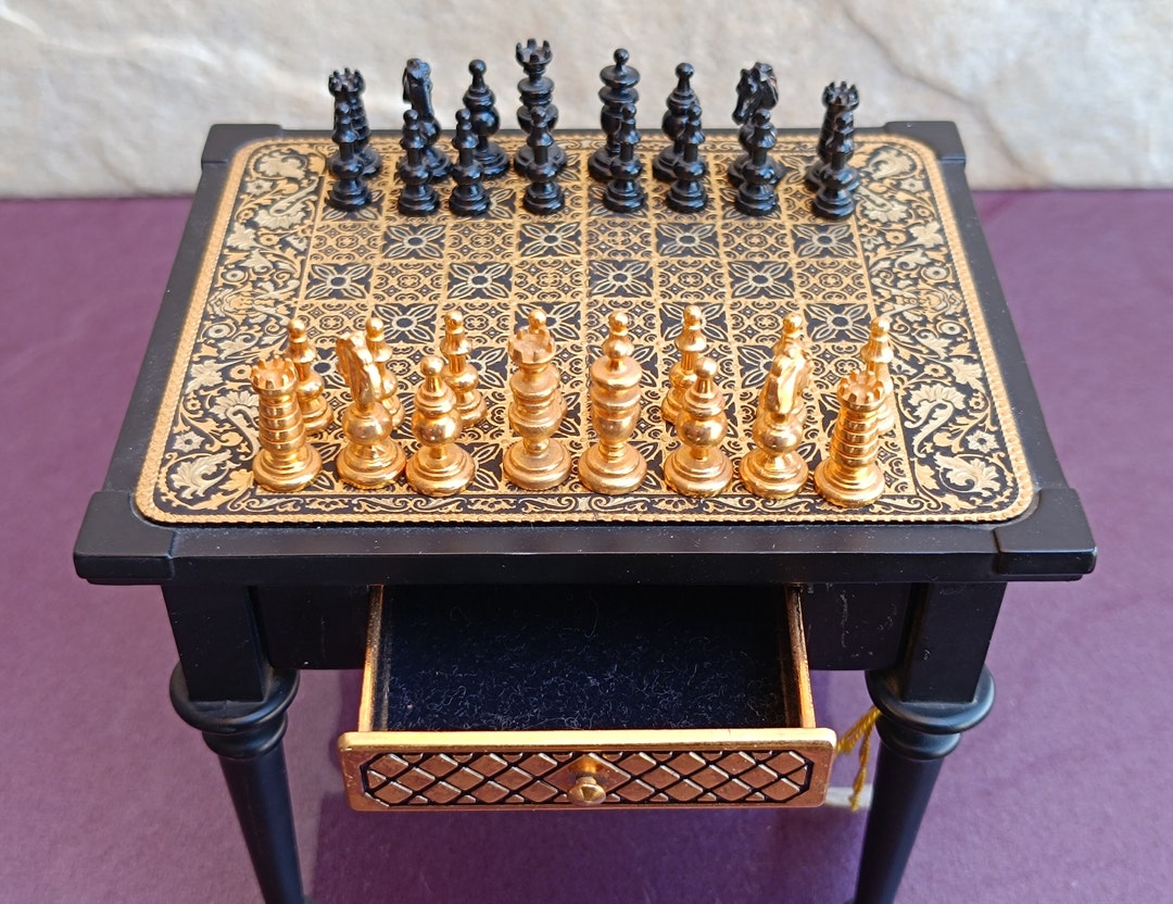24k Gold Filled Antonio Garcia Escobar CHESS, Damascene Decorative ...