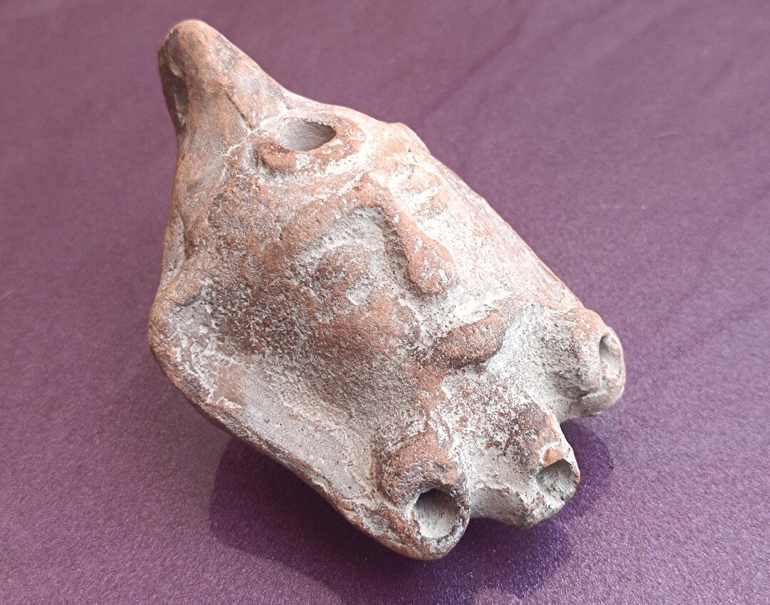 Roman OIL LAMP, Roman Oil Lamp in the Shape of a Faun Head Replica ...