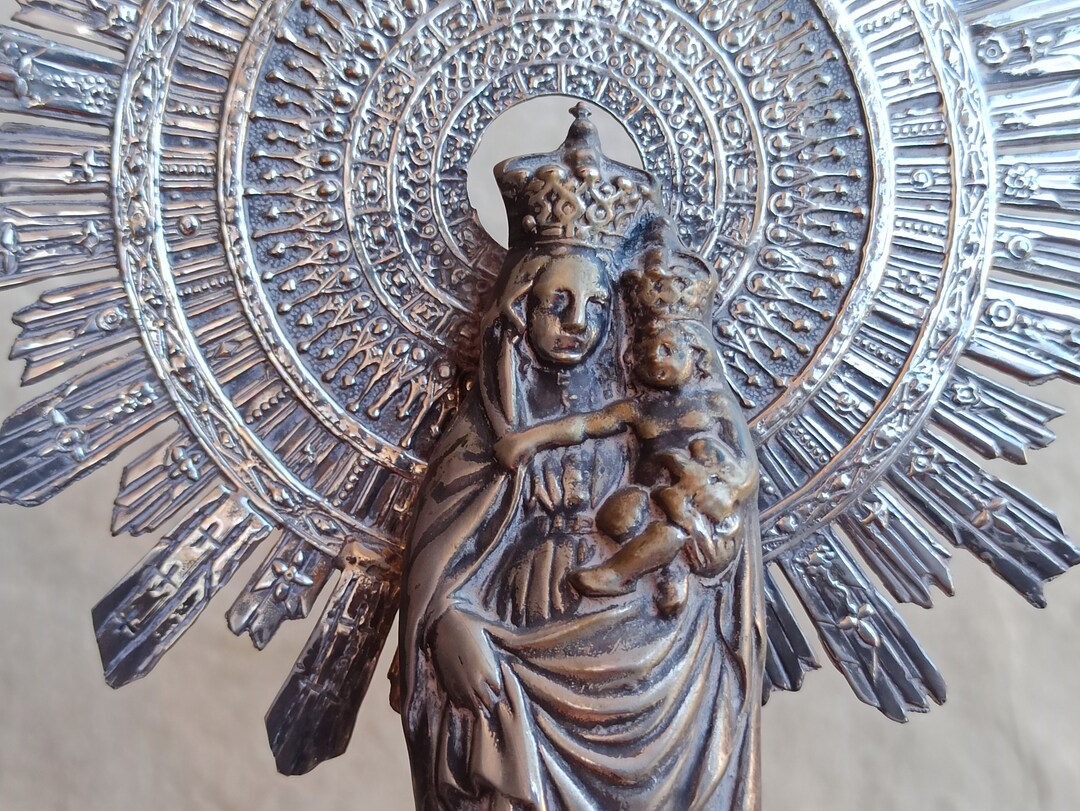 1920 Religious Silver Plated Statue Our Lady Pilar Antique - Etsy