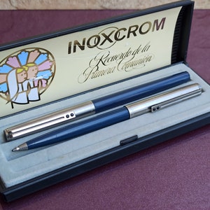 INOXCROM 77 SET Fountain Pen and Ballpoint Pen, Fountain Pen, Vintage ...