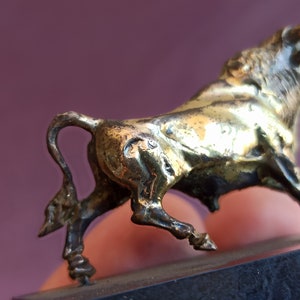 Vintage Silver Bull Statue, Genuine Silver Bull Figurine, Antique Bull ...