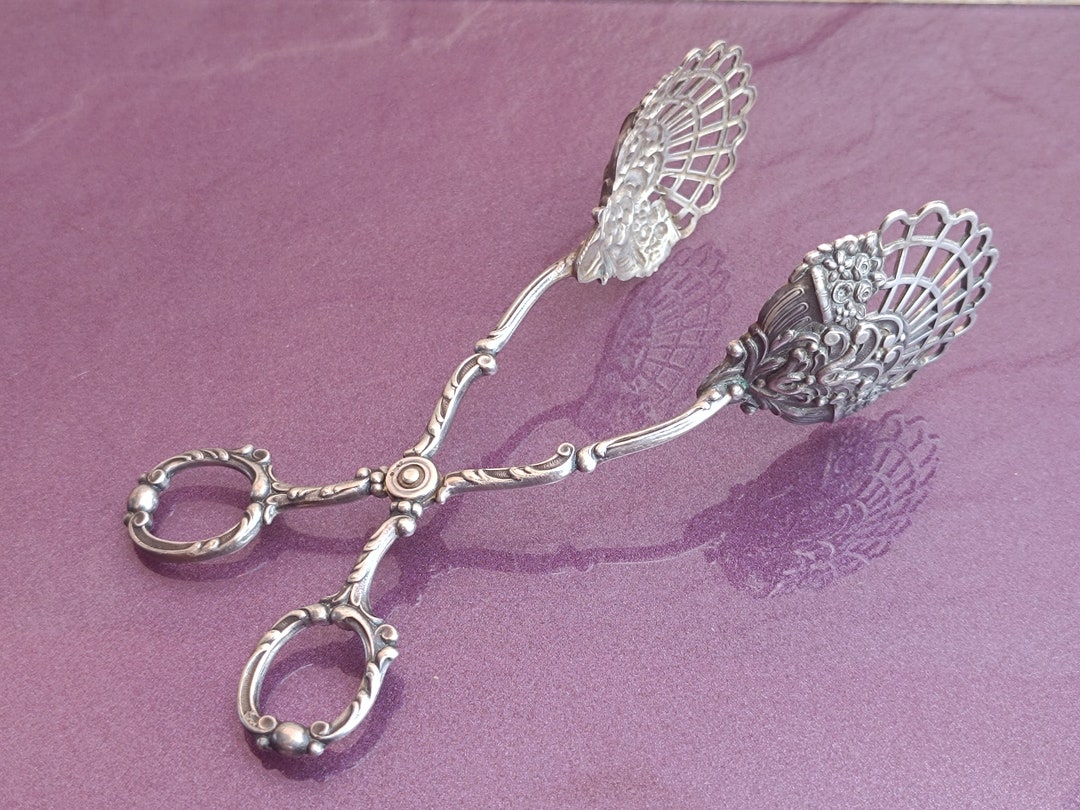 1930s Silver 915 Salad Tongs, Vintage Kitchen Spoon, Scissor Tongs ...