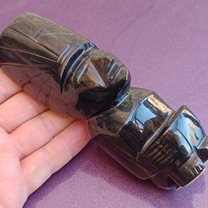 1970 Aztec God of Health and Medicine, Black Obsidian Figure ...