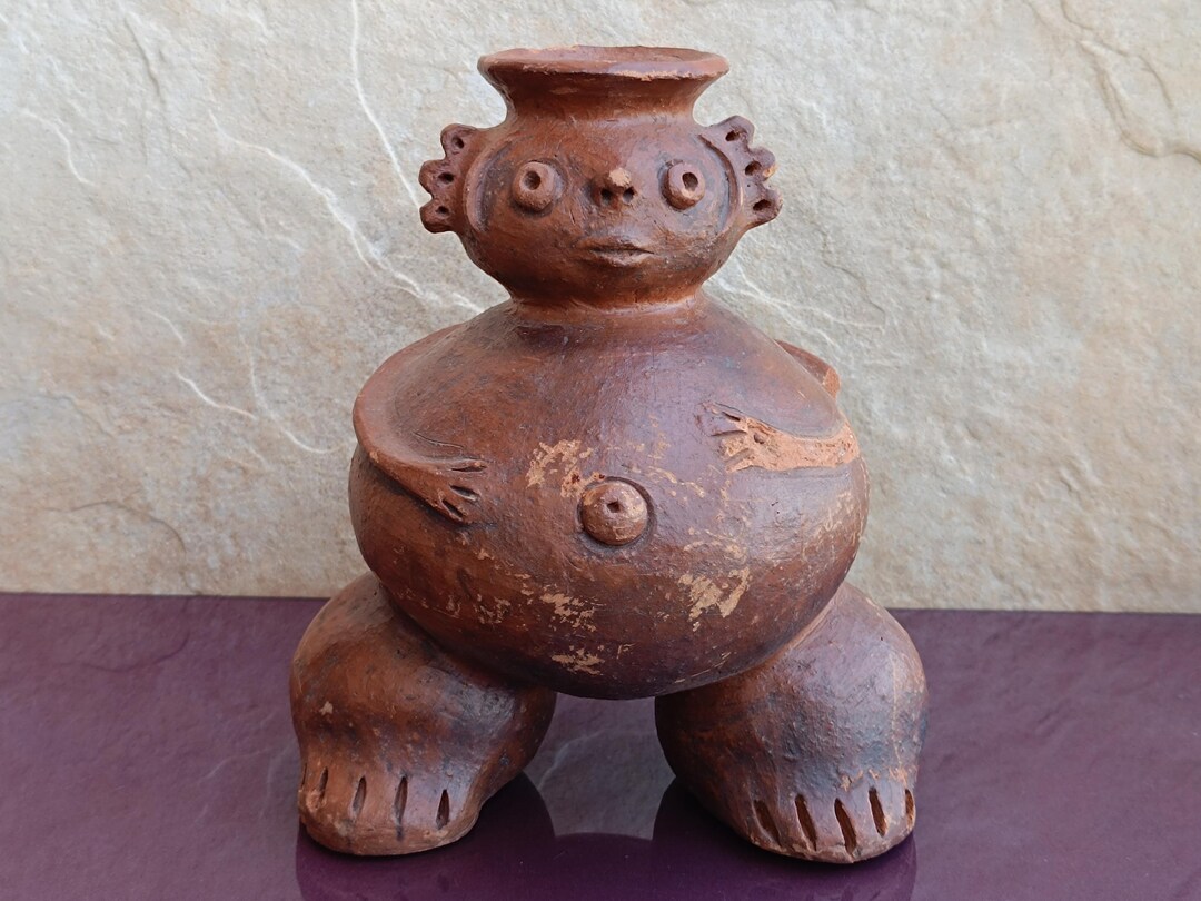 1980s Taino Duho Ceramic Vase With Face, Taino Art Figurine, Replica ...