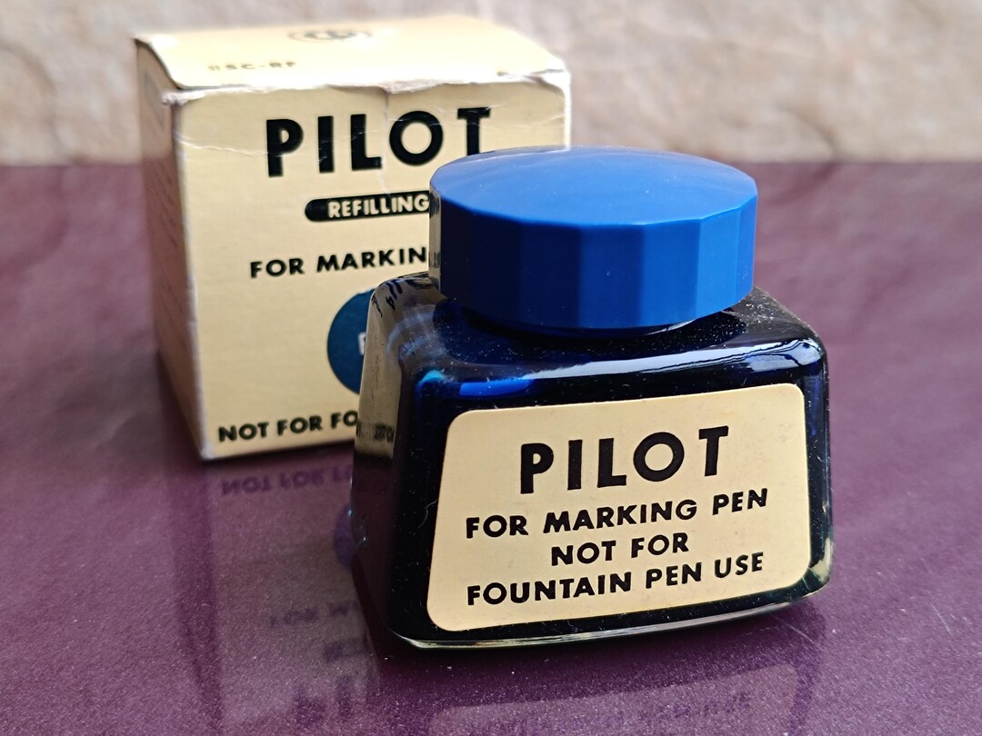 PILOT Ink Blue for Marking Pen, Vintage PILOT Ink, Inkwell Pilot, Blue ...