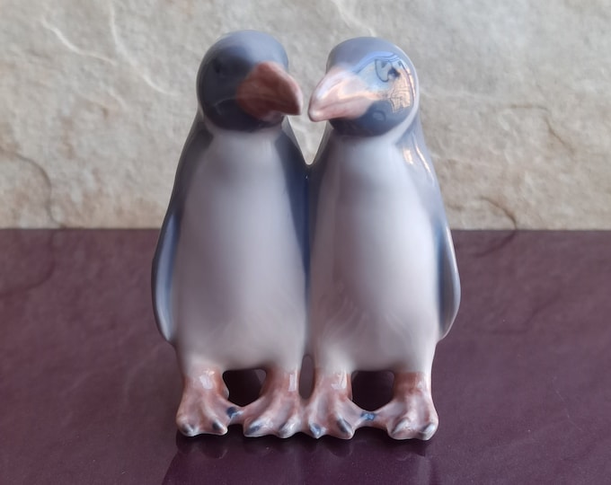 Porcelain Royal Penguins Figurine, Royal Copenhagen Figurine, Royal ...