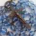 1920 Silver Rosary, French Murano Glass and Silver Cross, Jesus Christ ...
