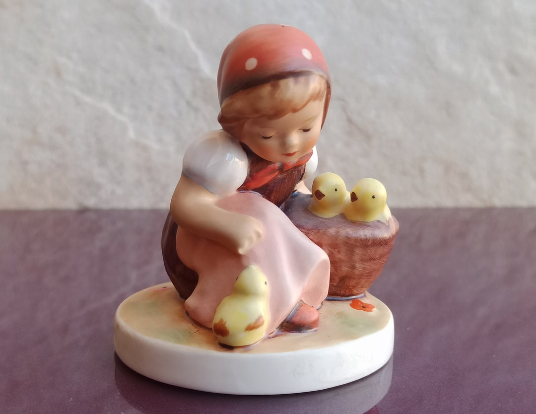 1984th Goebel Hummel Chick Girl Figurine, Antique Ceramic Chick Girl ...