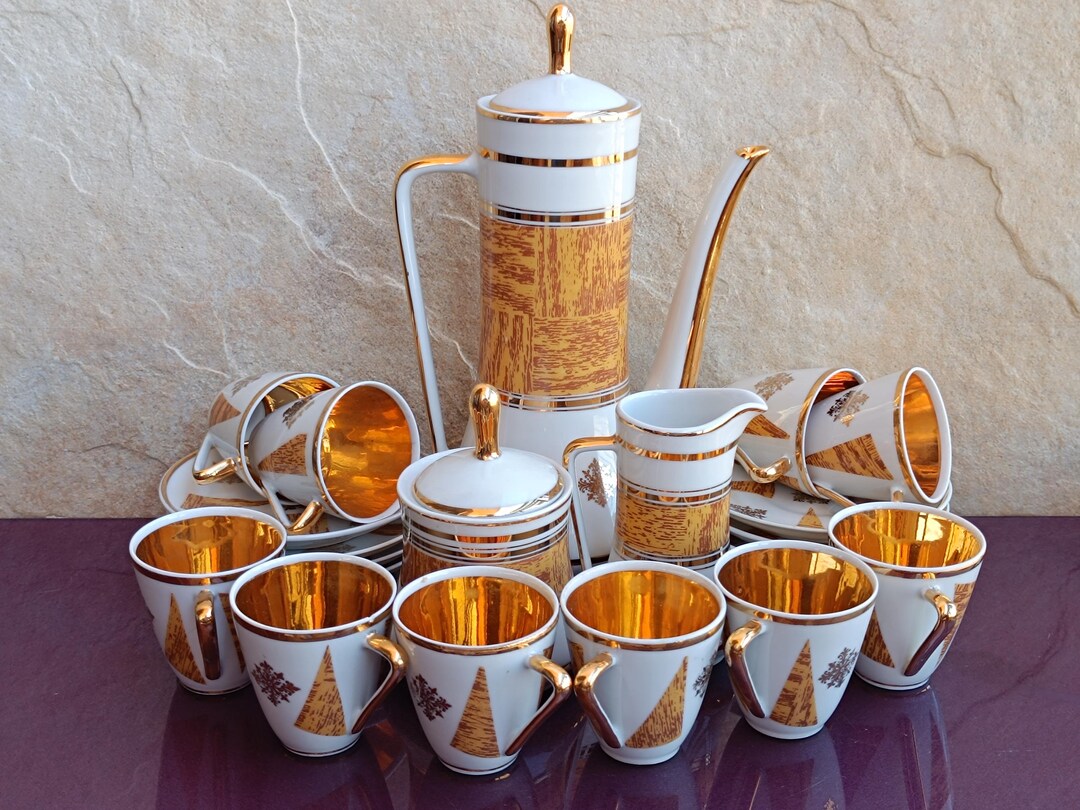 1960s Gold Filled Spanish Tea Service, Porcelain Tea-set, Antique Les ...