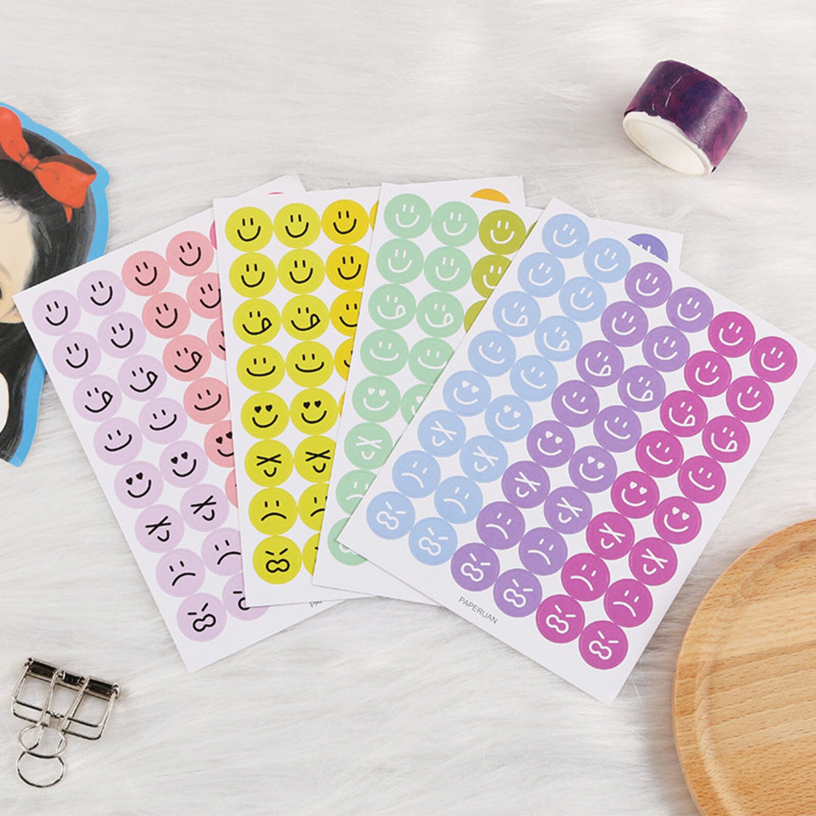 Smile Emoji Sticker Sheet Cute Face Emoji Sticker Journal - Etsy