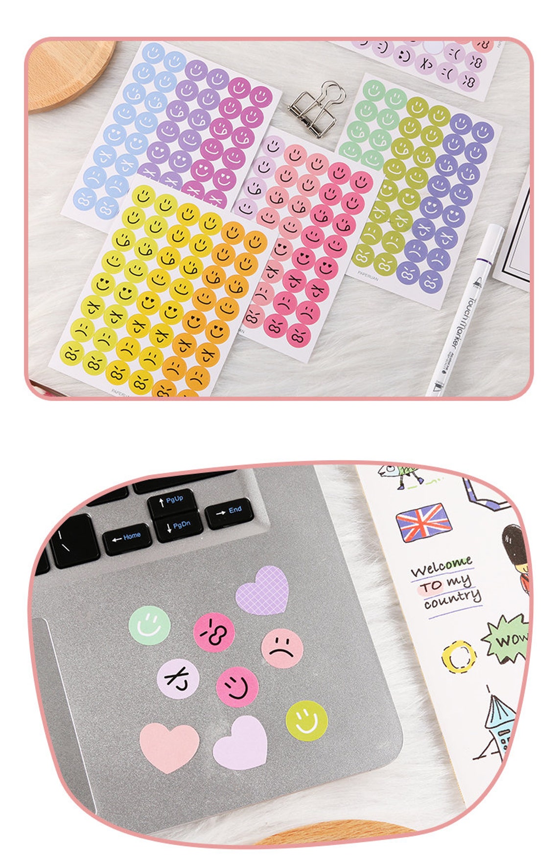 Smile Emoji Sticker Sheet Cute face emoji sticker Journal | Etsy