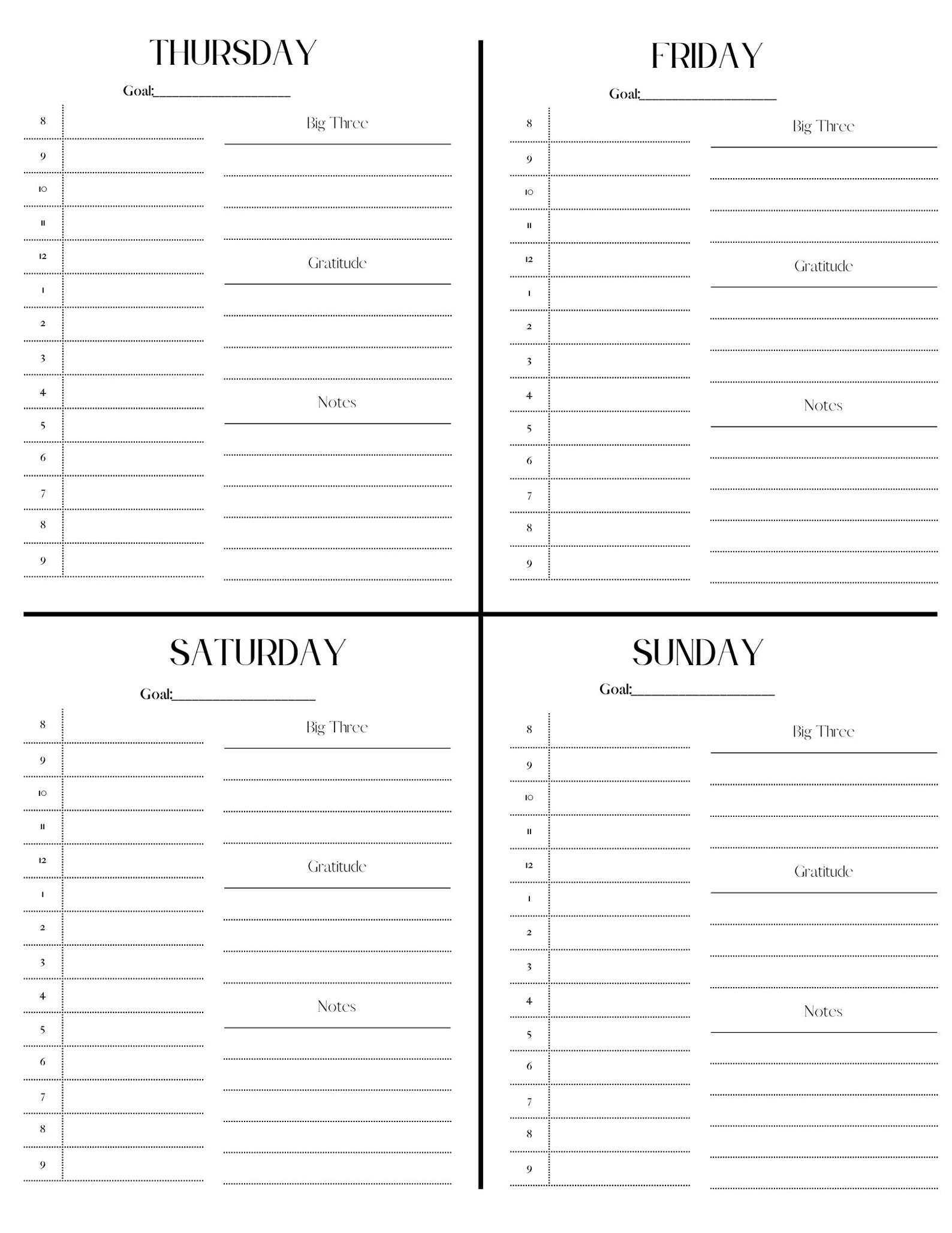 Weekly Planner Digital Download - Print at Home! - Etsy