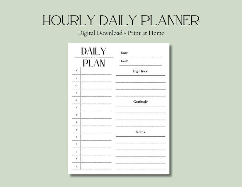 Daily Productivity Planner Printable | Digital Daily Organizer - Etsy