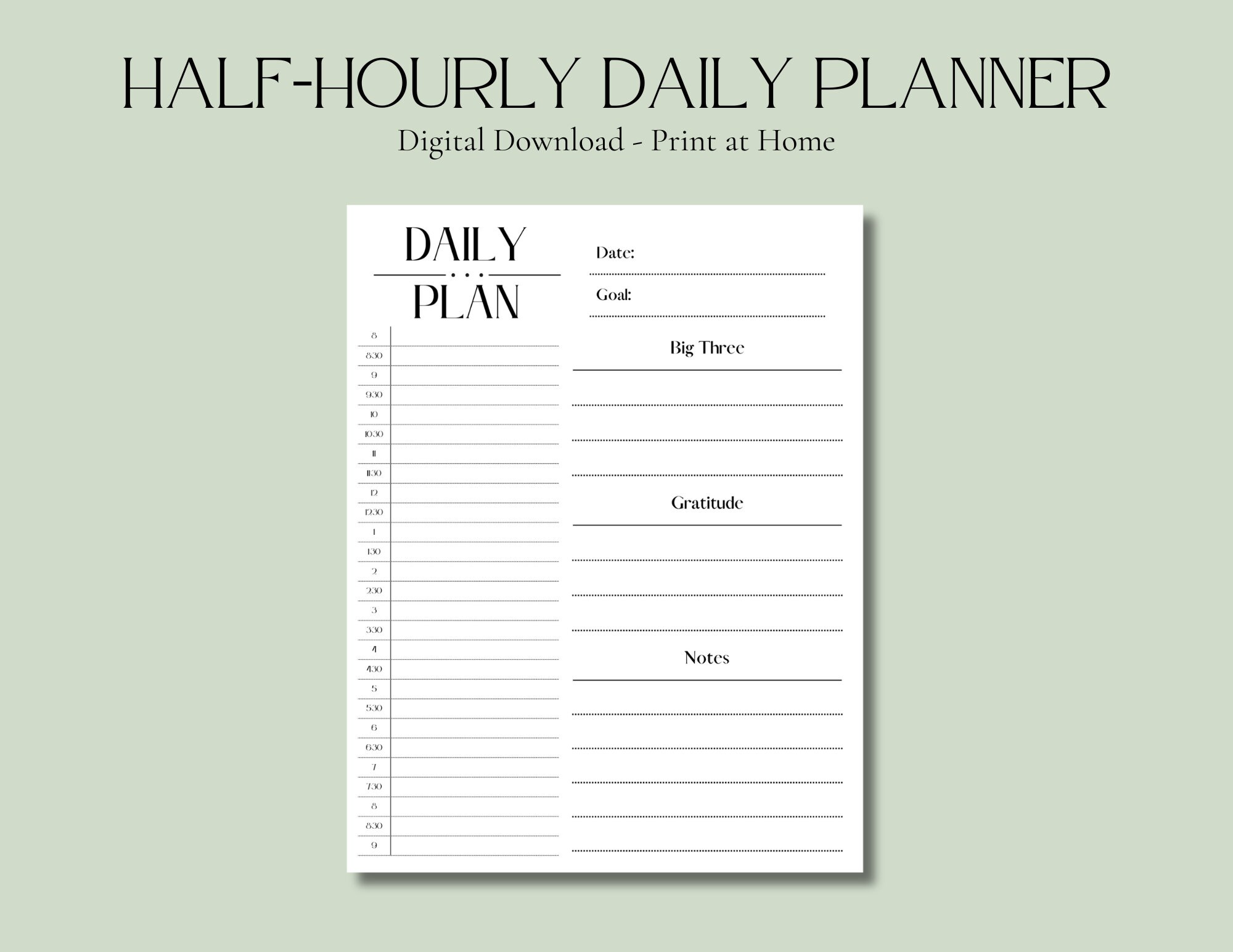 Daily Productivity Planner Printable | Digital Daily Organizer - Etsy