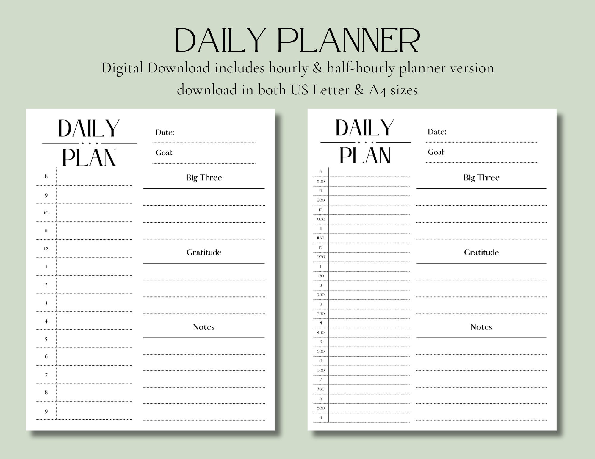 Daily Productivity Planner Printable | Digital Daily Organizer - Etsy