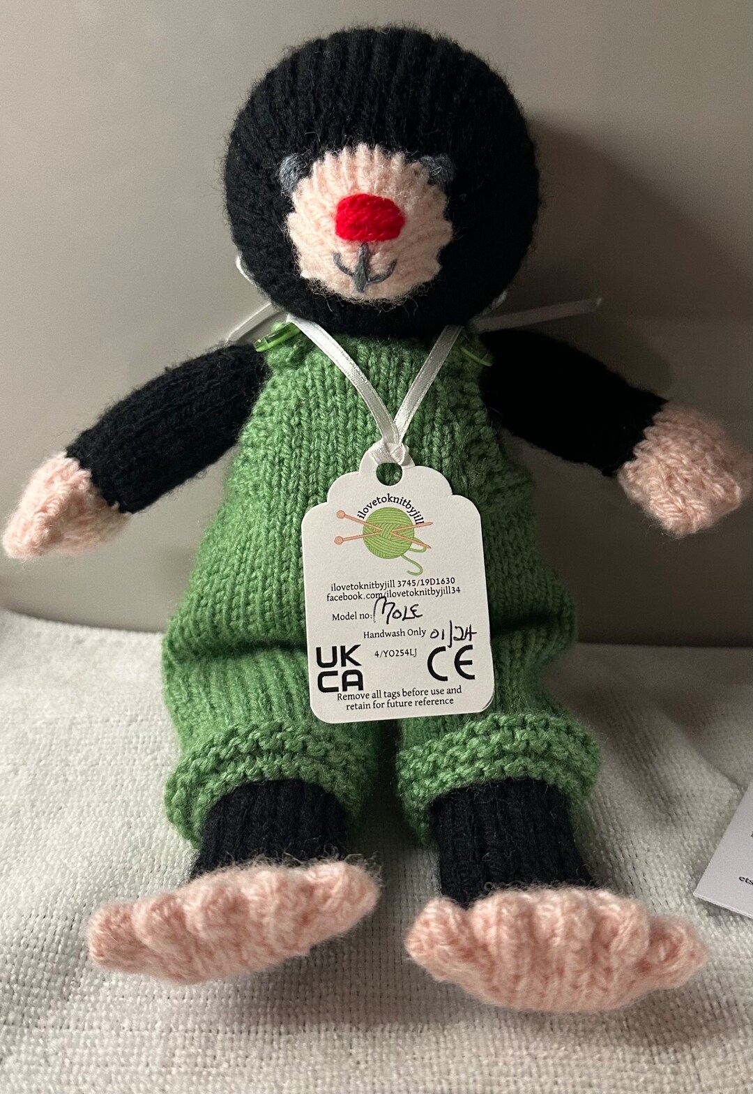 Mole Hand-knitted UKCA CE Soft Toy With Removable Clothes! Designer ...