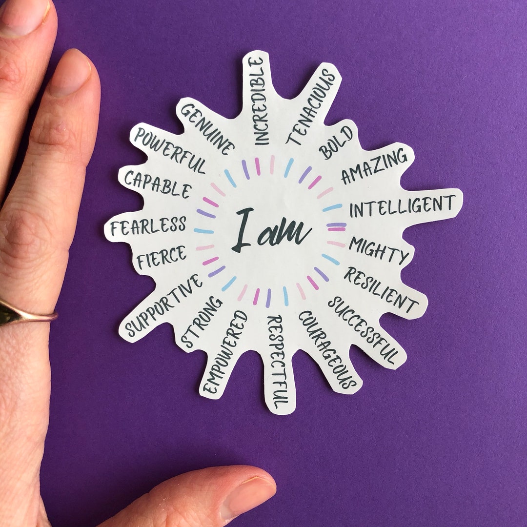 I AM Affirmation Circle Sticker - Etsy