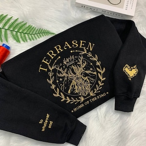 Terrasen Home of Stag Embroidery Sweatshirt, Fireheart Embroidery ...