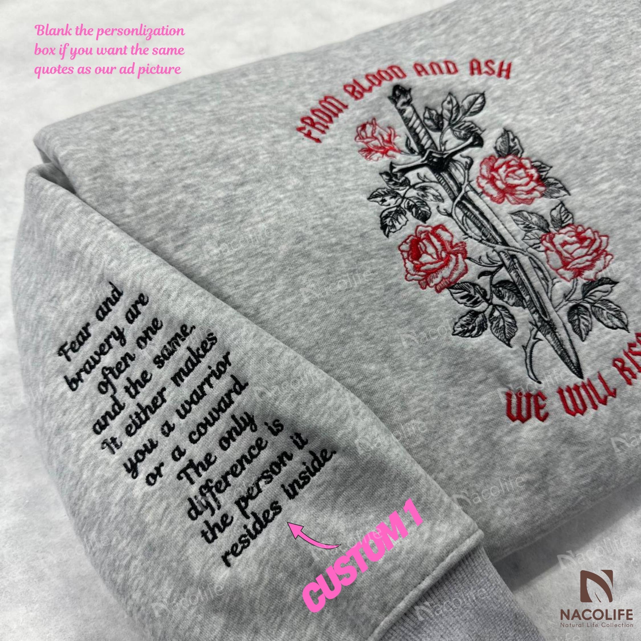 From Blood and Ash We Will Rise Embroidery Sweatshirt & Hoodie, FBAA ...
