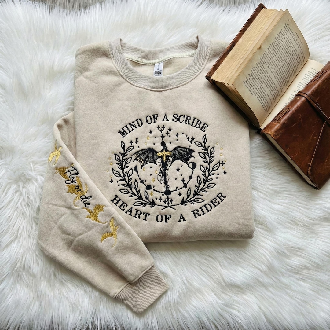 Mind of a Scribe Heart of a Rider Embroidered Sweatshirt, Fourth Wing ...