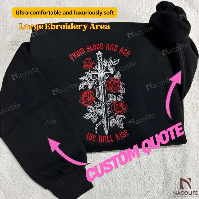 From Blood and Ash We Will Rise Embroidery Sweatshirt & Hoodie, FBAA ...