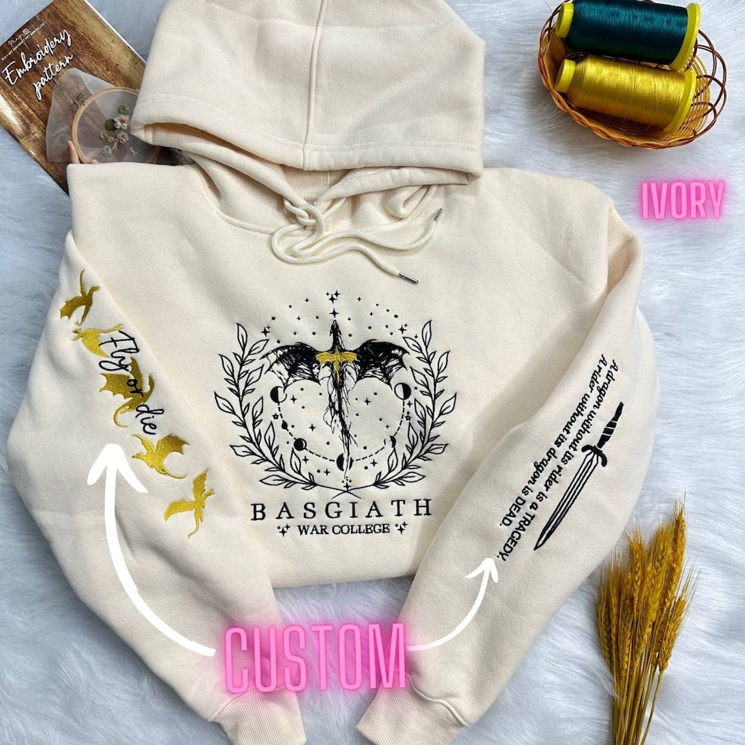 Fourth Wing Embroidered Sweatshirt, Fourth Wing Hoodie, Fourth Wing ...