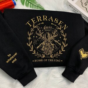 Terrasen Home of Stag Embroidery Sweatshirt, Fireheart Embroidery ...