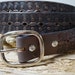 Grey Brown Leather Belt, Groovy, Hand Stamped Geometric Belt, OOAK - Etsy