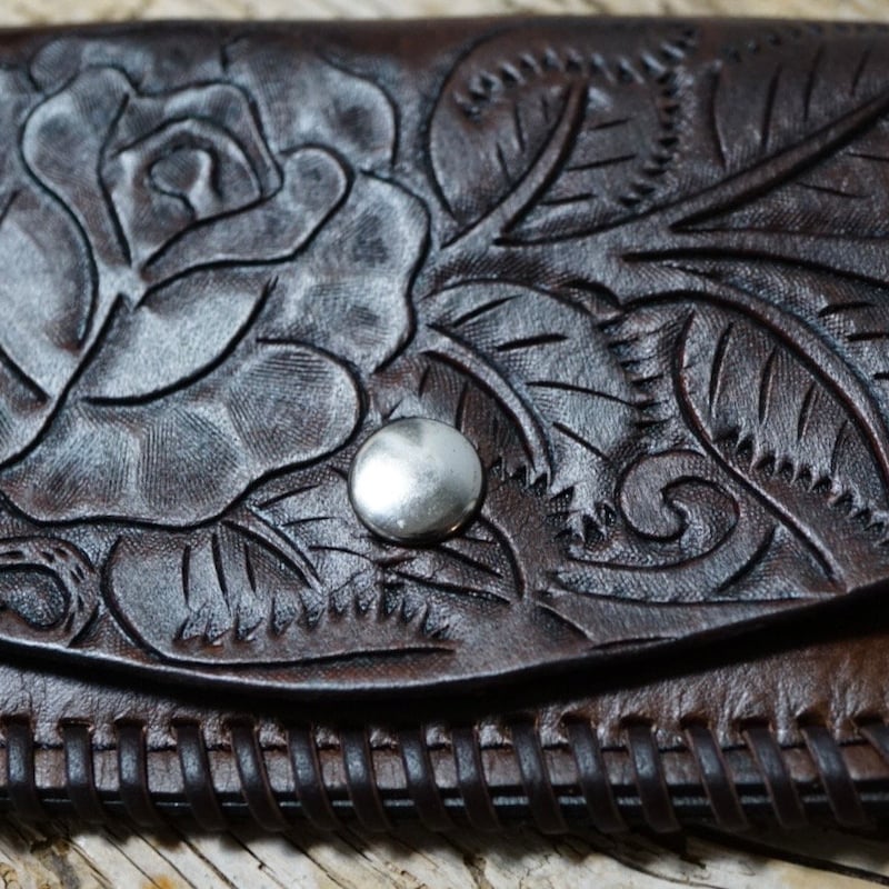Leather Tooled Purse With Rose - Etsy