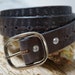Grey Brown Leather Belt, Groovy, Hand Stamped Geometric Belt, OOAK - Etsy