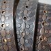 Grey Brown Leather Belt, Groovy, Hand Stamped Geometric Belt, OOAK - Etsy