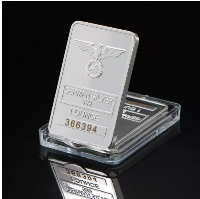 German Eagle Rare 1 Ounce Silver Bar 999 Silver Plated Cross | Etsy