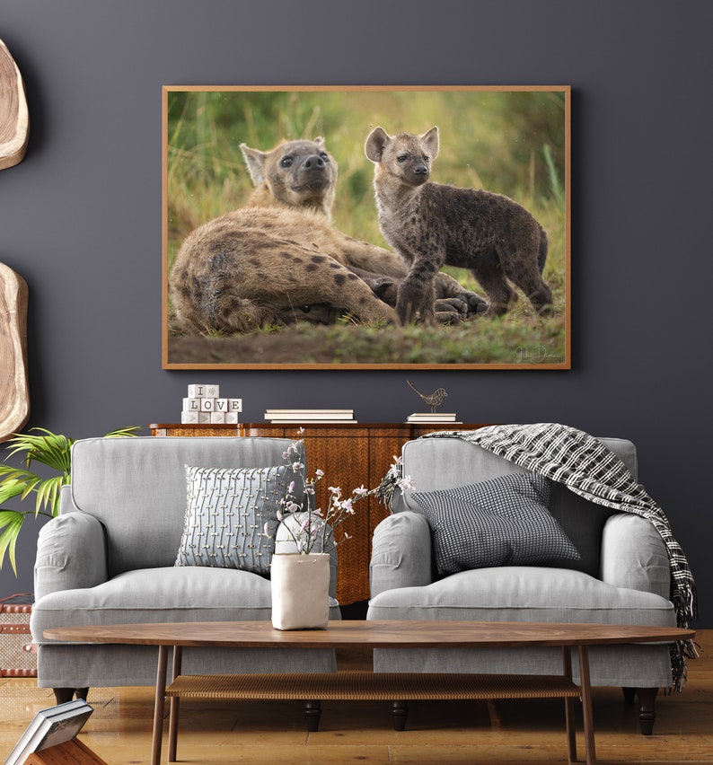 Hyenas Love, Hyena Mother and Cub Wildlife Photo Print / Wall Art, Gift ...