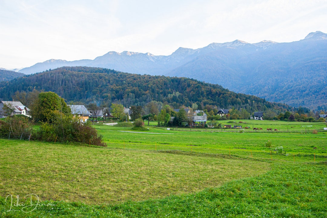 Green Fields & Mountains Horizon Landscape Fine Art Photography Print ...
