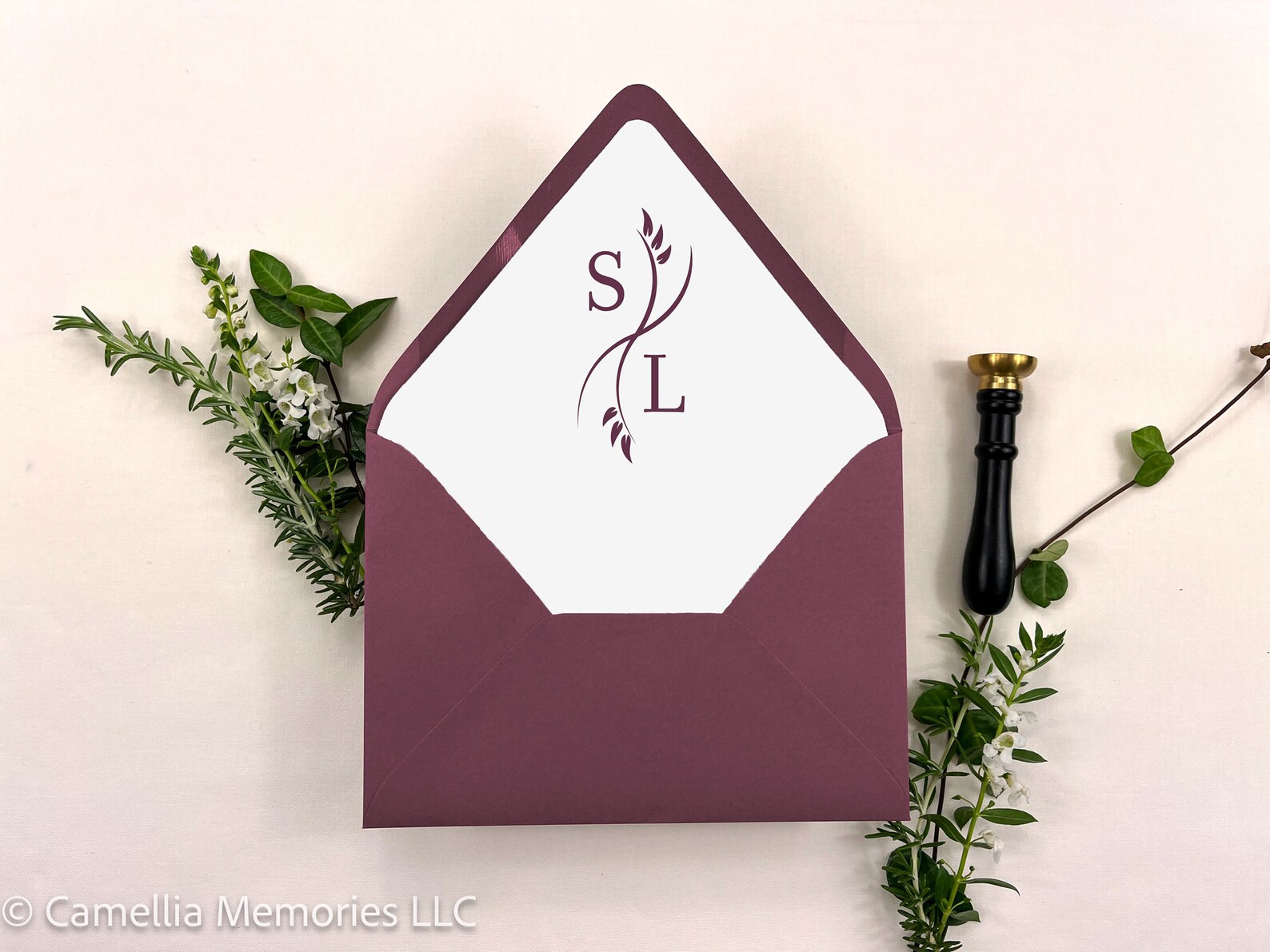 Modern Wedding Monogram | Vines Wedding Monogram | Digital Wedding ...