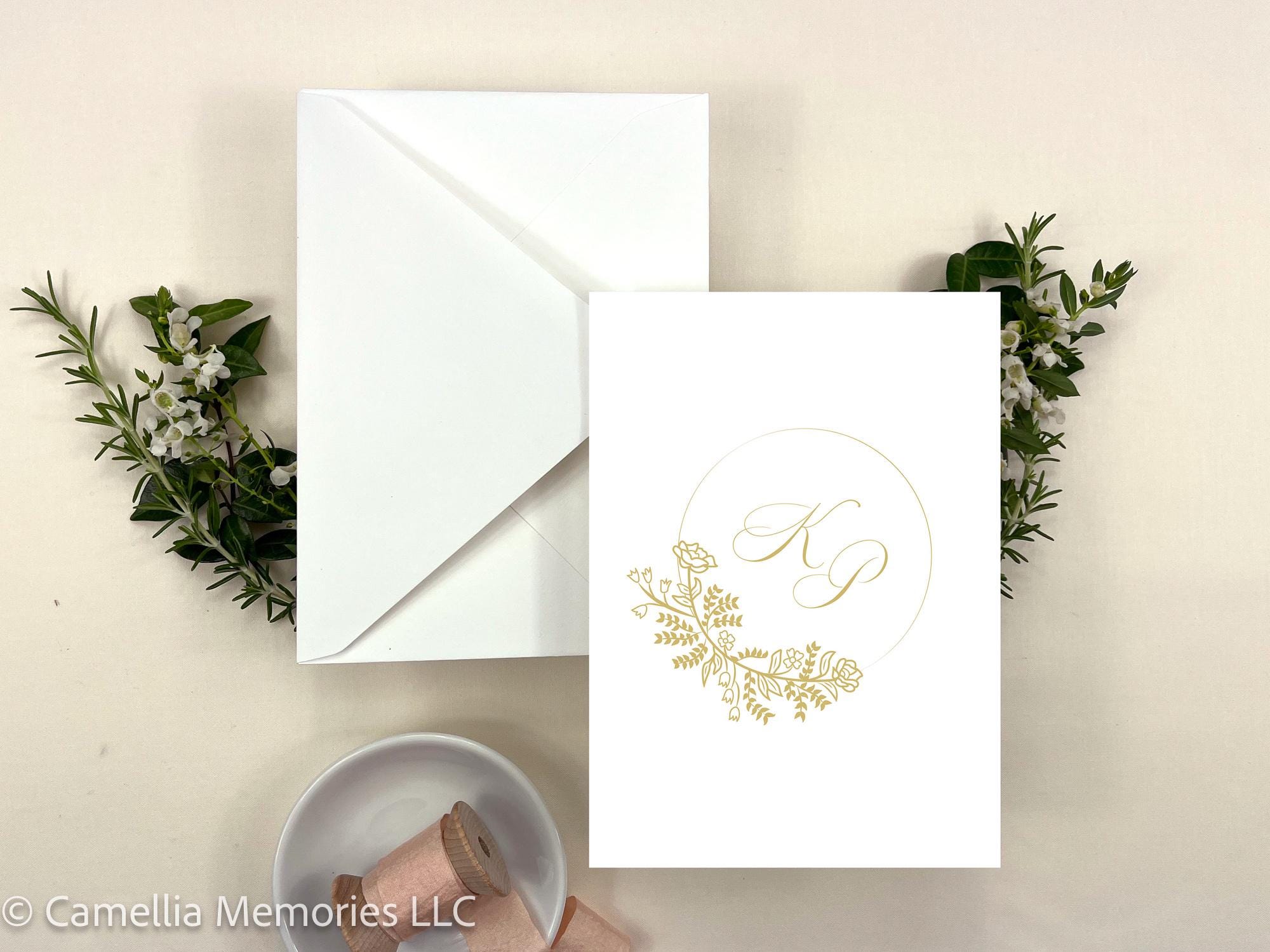 Rose Wedding Logo | Southern Wedding Monogram | Digital Wedding ...