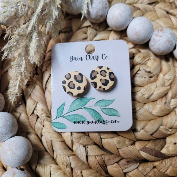 Leopard Stud Earrings - Etsy