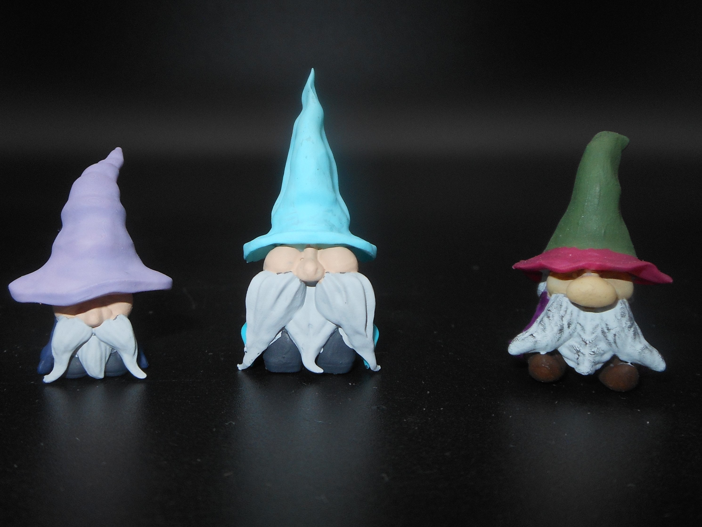 3D Printed Wizard Gnomes Set of 3 DIY Kit | Etsy