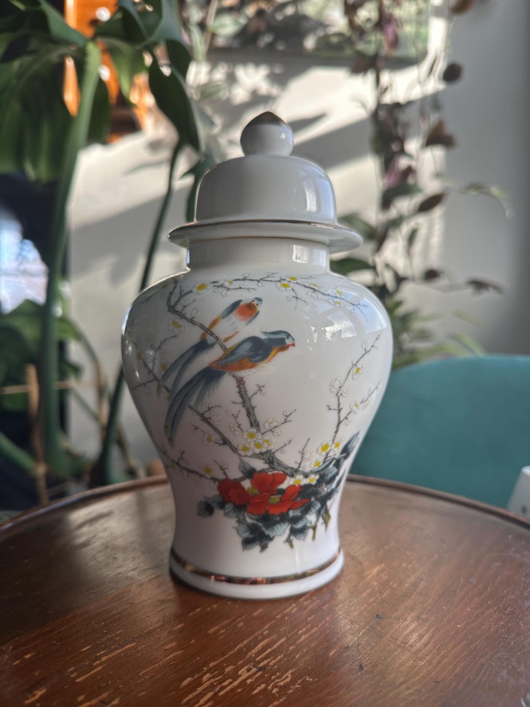 Vintage Jay Fine China Ginger Jar | Birds & Floral Porcelain | Made in ...
