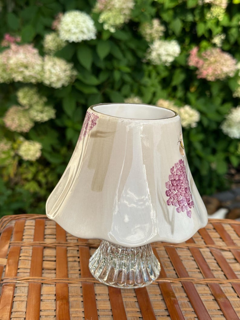 Vintage Home Interiors Candle Lamp – Lavender Fields Floral & Butterfly ...