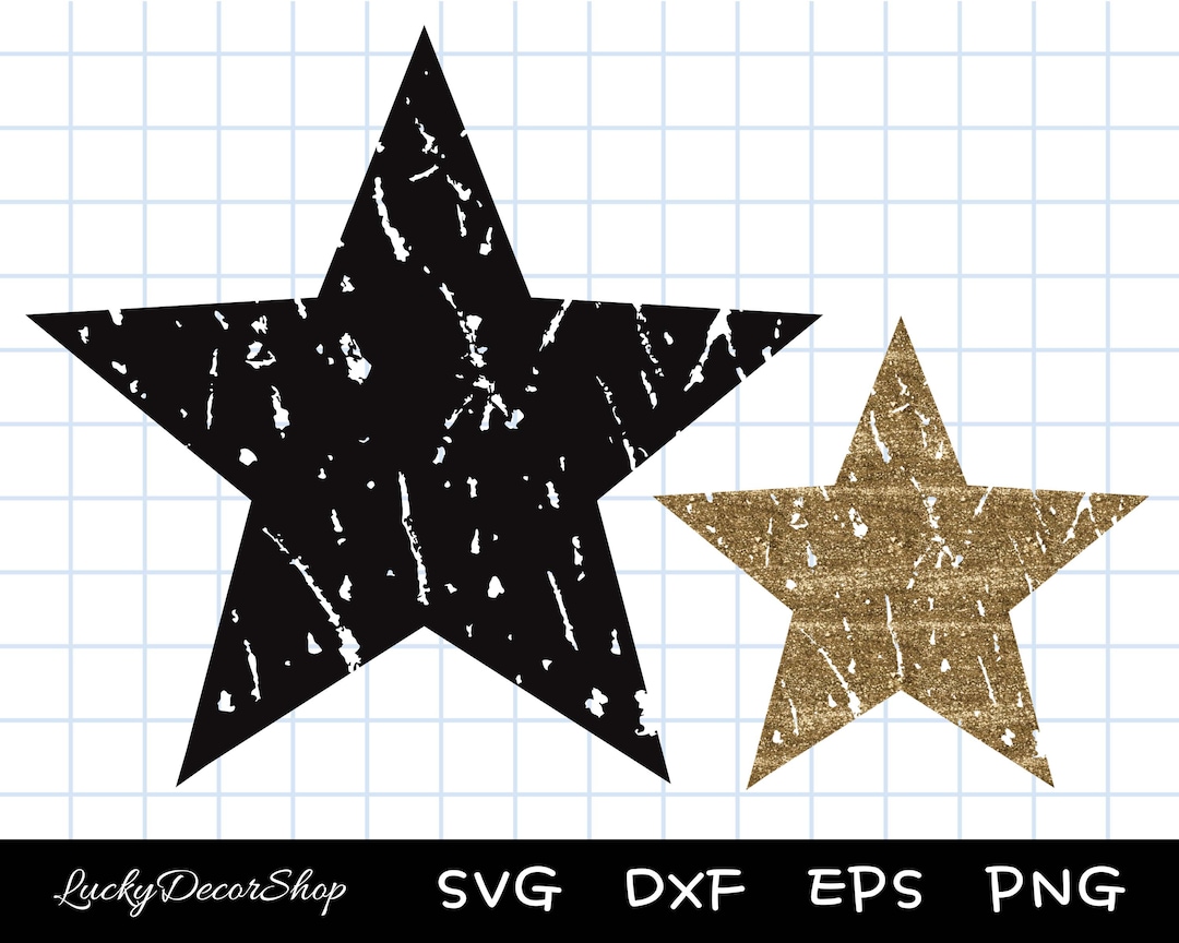 Grunge Star SVG: Distressed Vector Cut File (digital Download) - Etsy