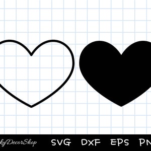 Heart SVG, Heart Line Svg, Silhouette, Cricut, Cut File, Svg, Dxf, Eps ...