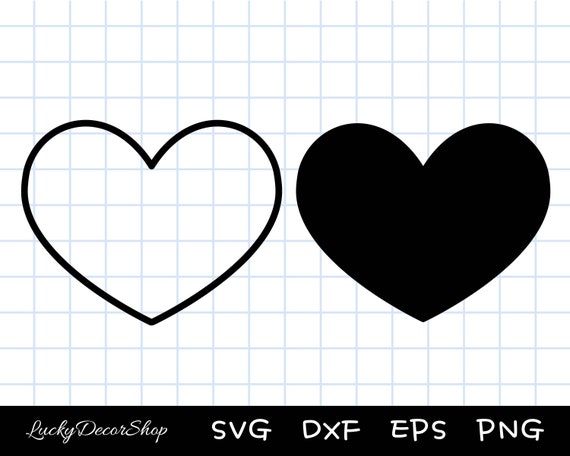 Heart SVG Heart Line Svg Silhouette Cricut Cut File Svg - Etsy