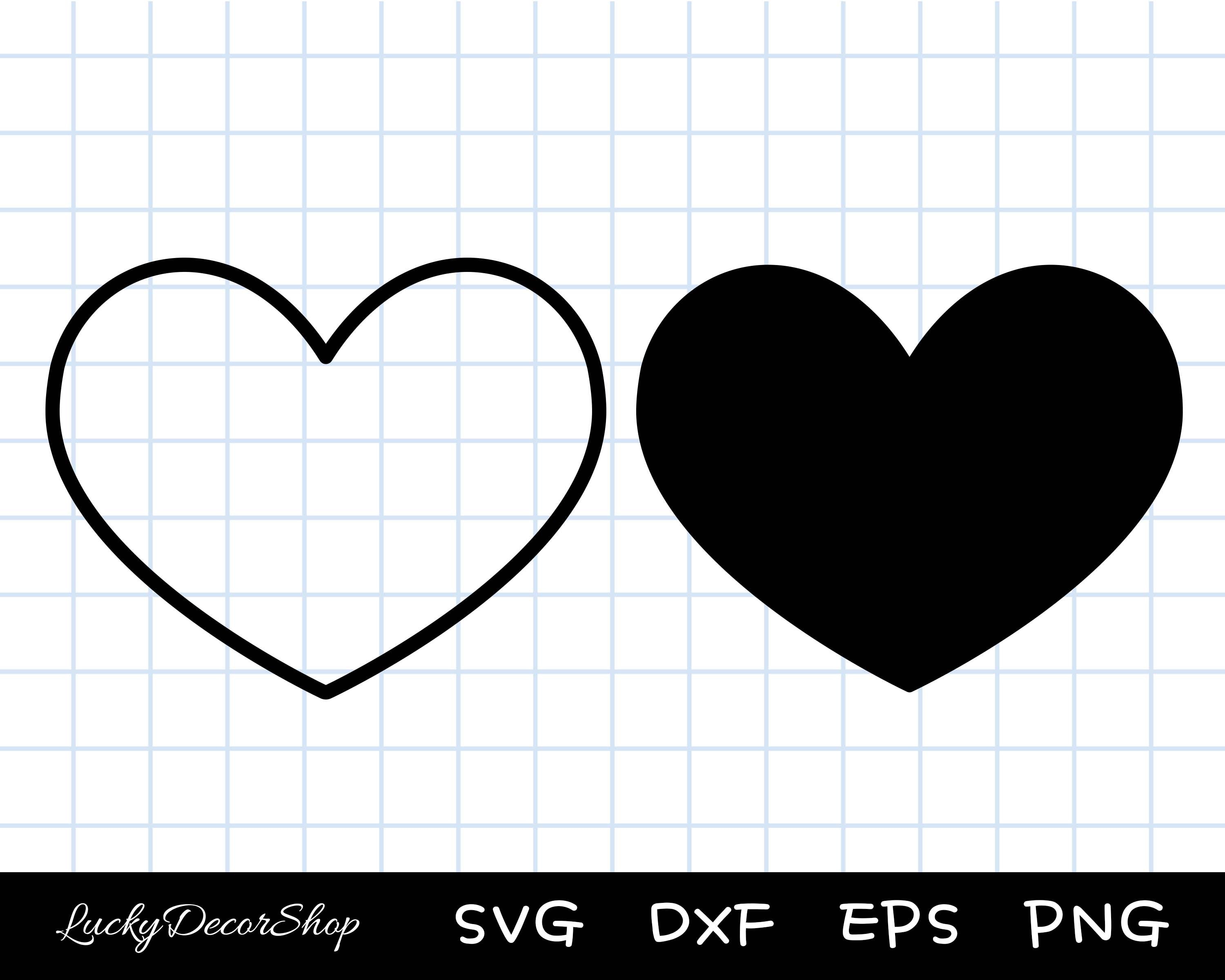 Corazón SVG Heart Line svg silueta cricut archivo de - Etsy México