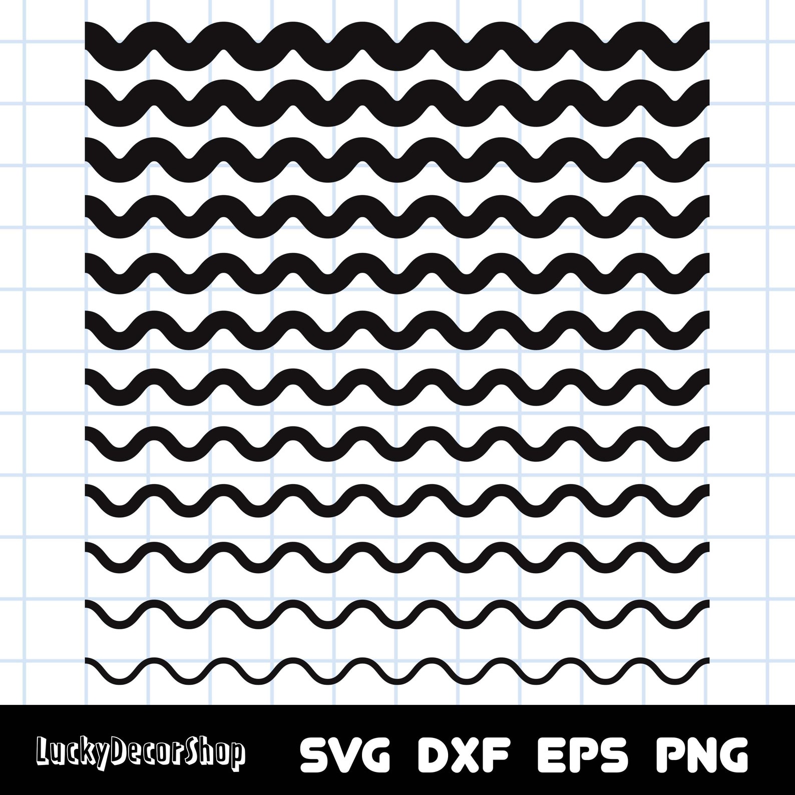 12 Wave Lines in Different Strokes SVG Wave Line Strokes SVG - Etsy