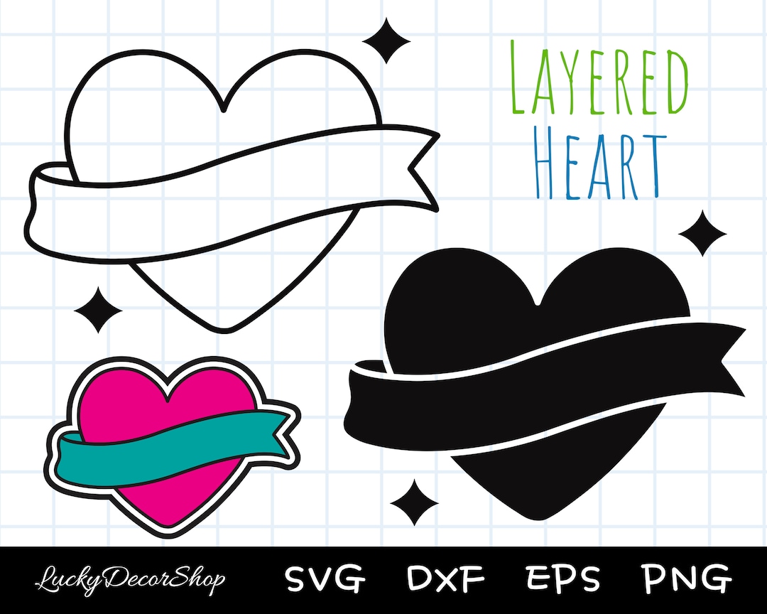 Heart SVG, Layered Heart Svg, Heart Design, Love SVG, Cut Files ...